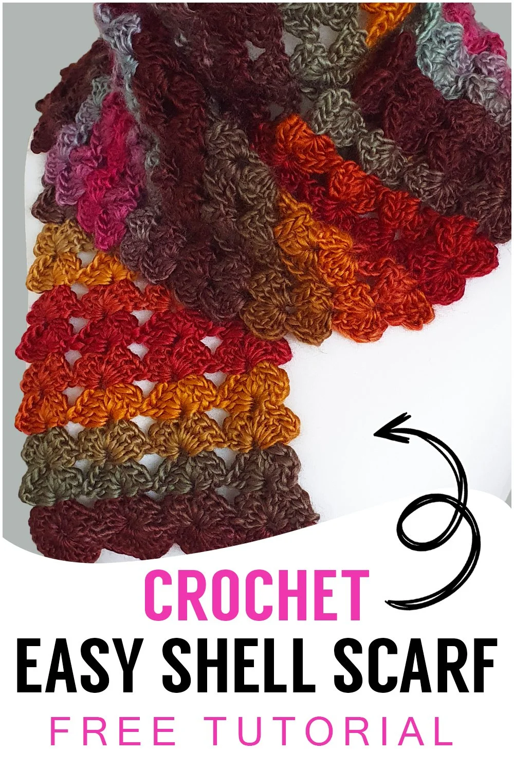 Crochet a Simple Shell Stitch Scarf [Free Video Tutorial & Written ...