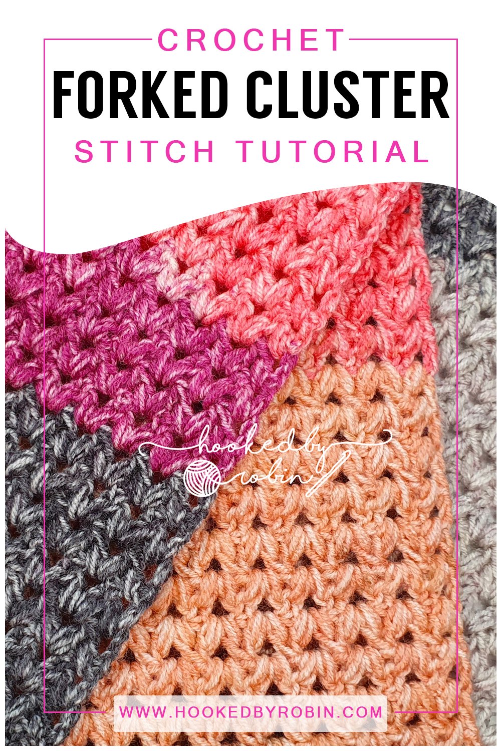 Crochet Forked Cluster Stitch [Free Video Tutorial & Written Pattern!] — Hooked by Robin