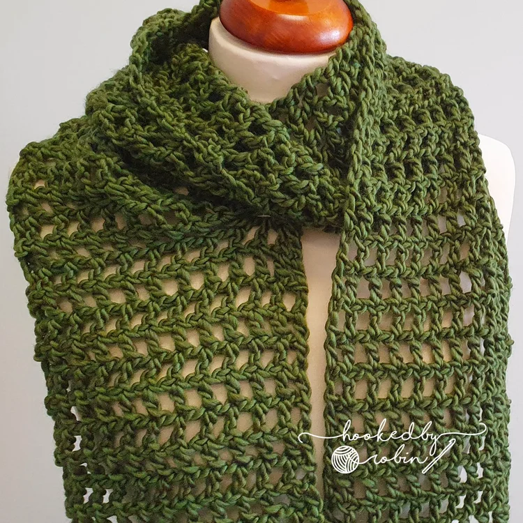 Crochet Chunky Mesh Scarf [Free Video Tutorial & Written Pattern ...