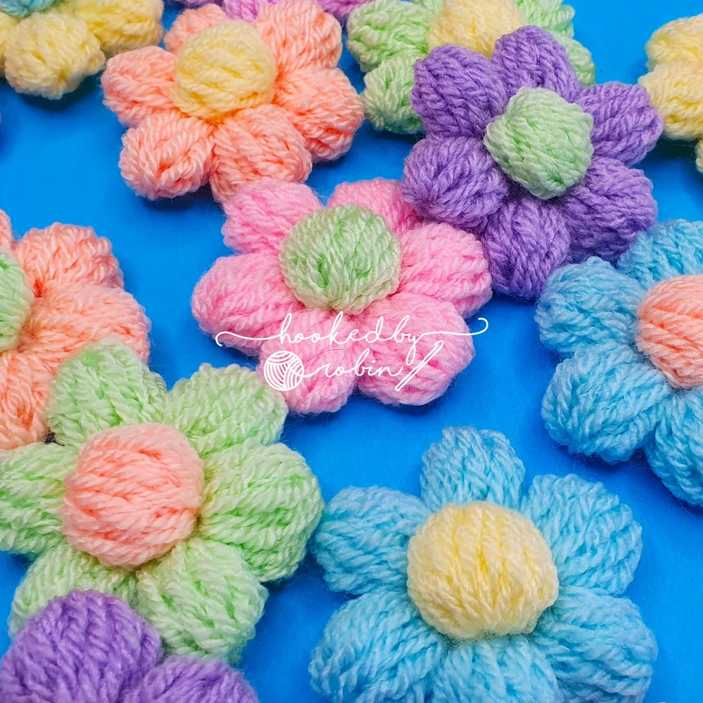 Crochet Puffy Flowers [Free Video Tutorial & Written Pattern!] — Hooked ...