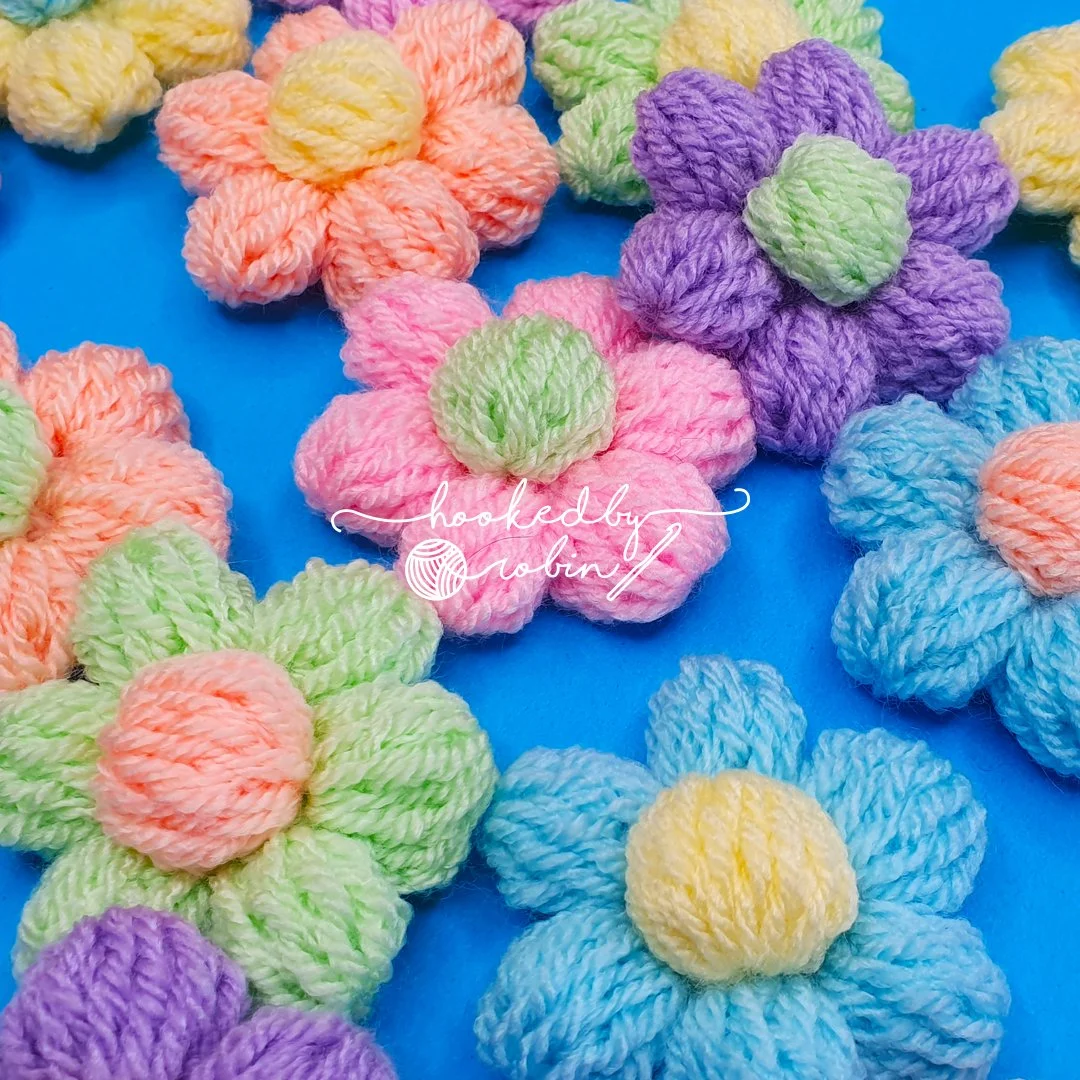 Crochet Puffy Flowers [Free Video Tutorial & Written Pattern!] — Hooked ...
