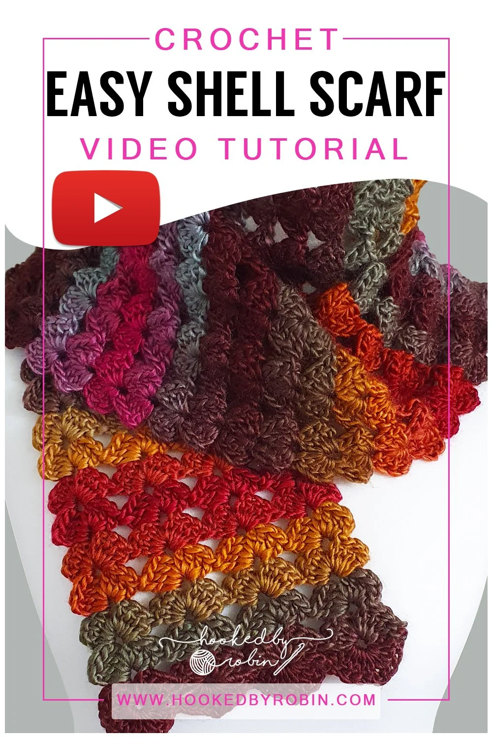 Crochet a Simple Shell Stitch Scarf [Free Video Tutorial & Written ...