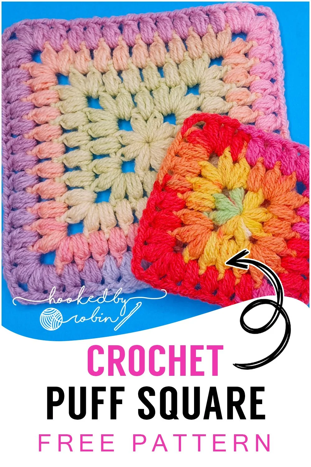 Crochet Puff Stitch Square [Free Video Tutorial & Written Pattern ...