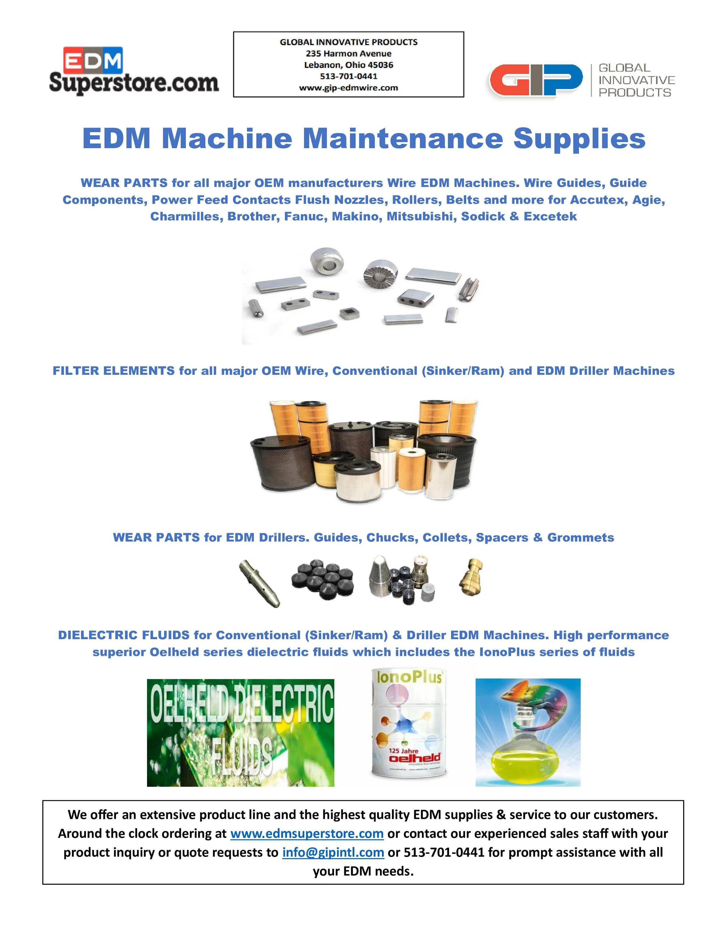 EDM Machine Maintenance Supplies