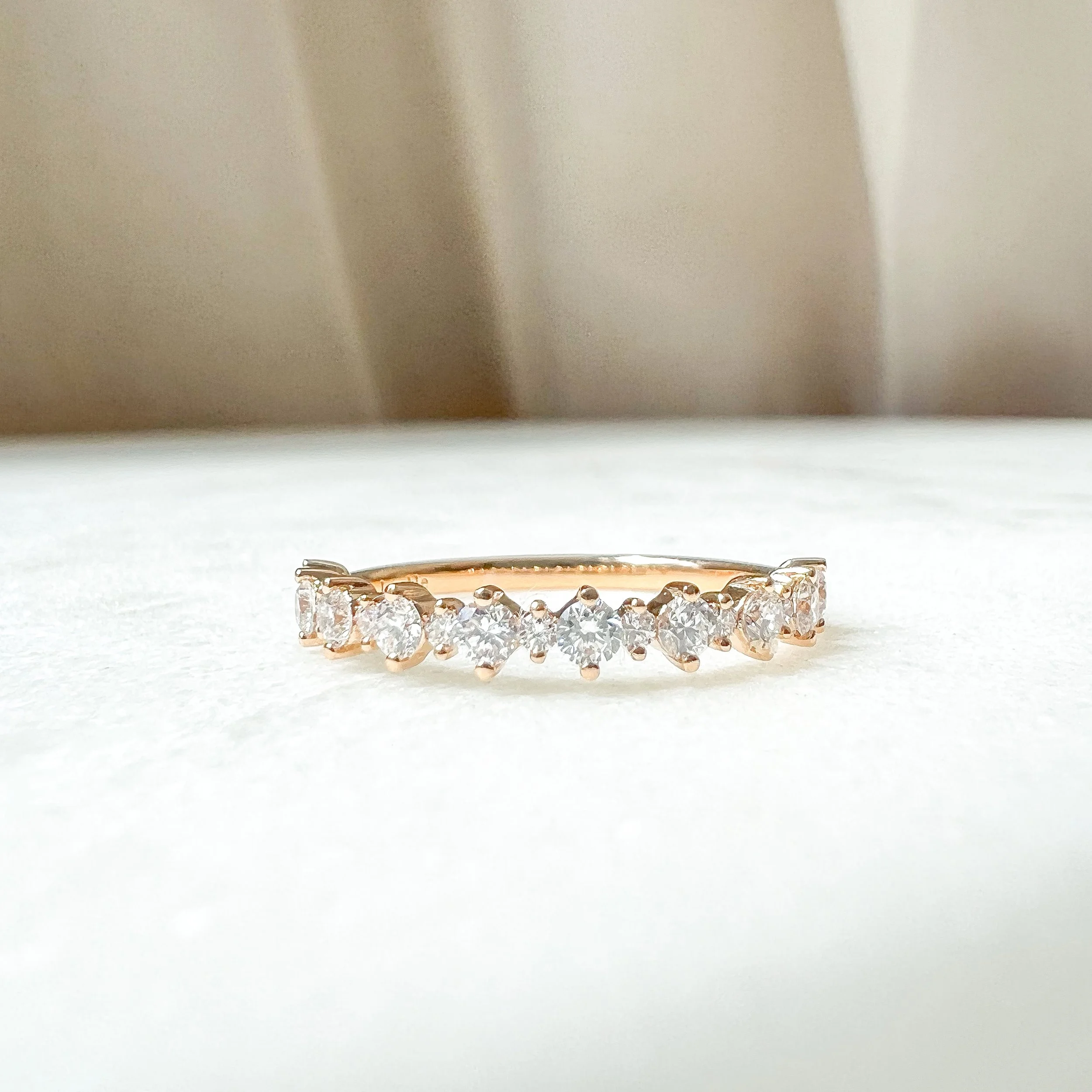 Straight Stagging Diamond Band (Dainty Version) — Lovélle Jewellery