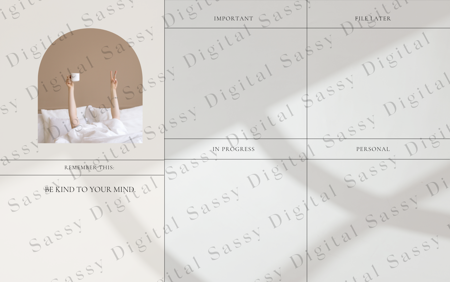 Minimalist Desktop Organiser Wallpaper — Sassy Digital