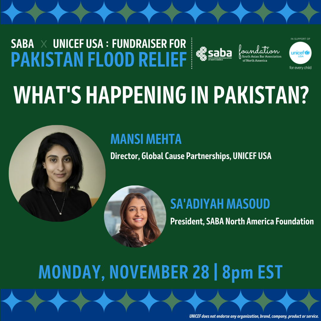 SABA X UNICEF USA: Pakistan Flood Relief Fundraiser — SABA Foundation
