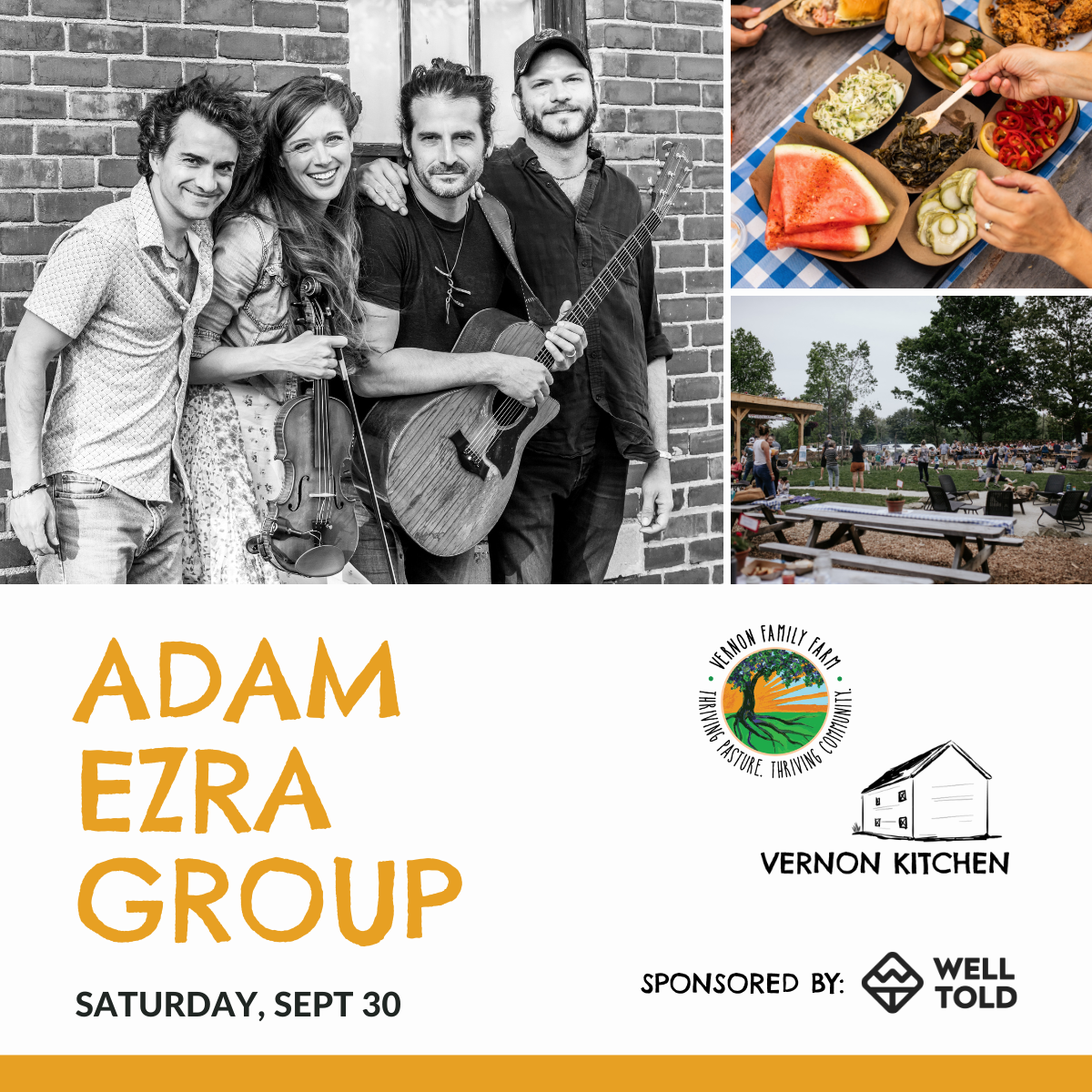Live music w/Adam Ezra Group | Vernon Family Farm
