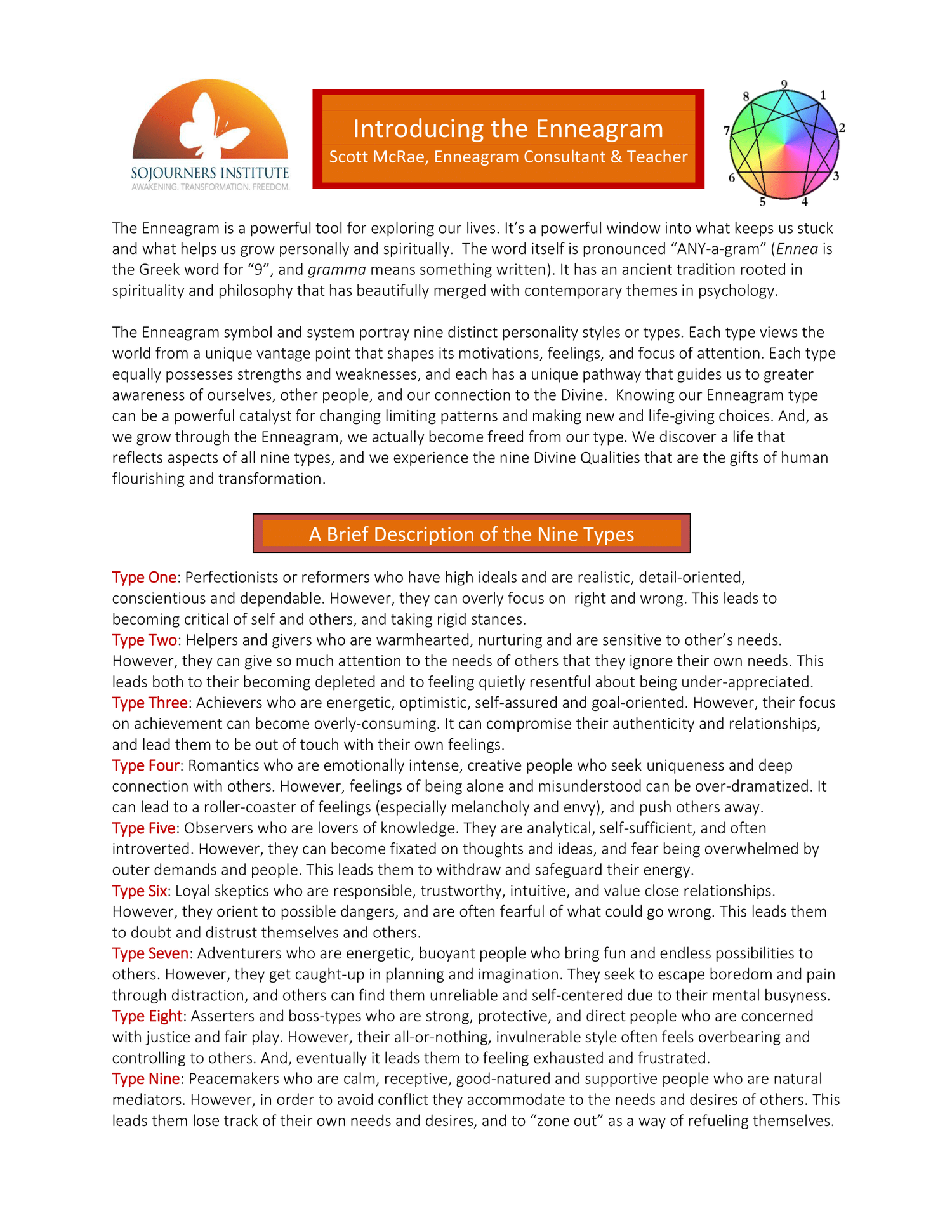 The Enneagram Symbol & Introduction — Sojourners Institute