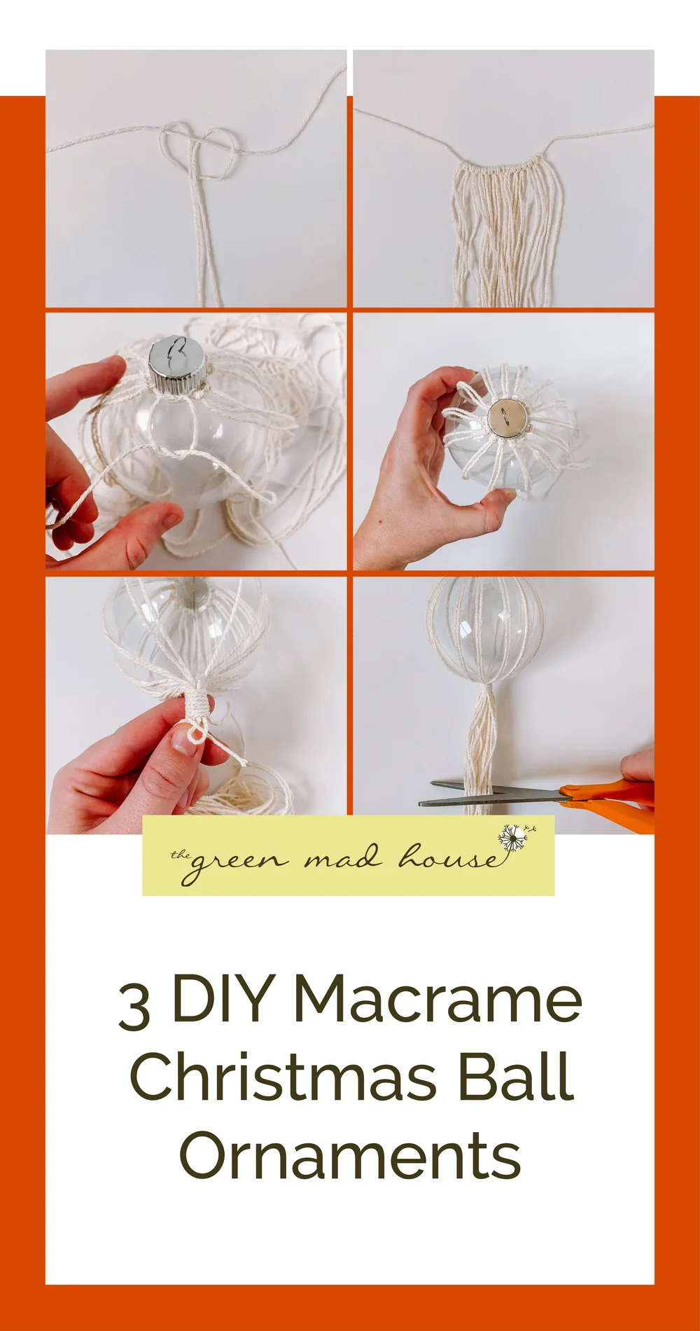 3 DIY Macrame Christmas Ball Ornaments — The Green Mad House