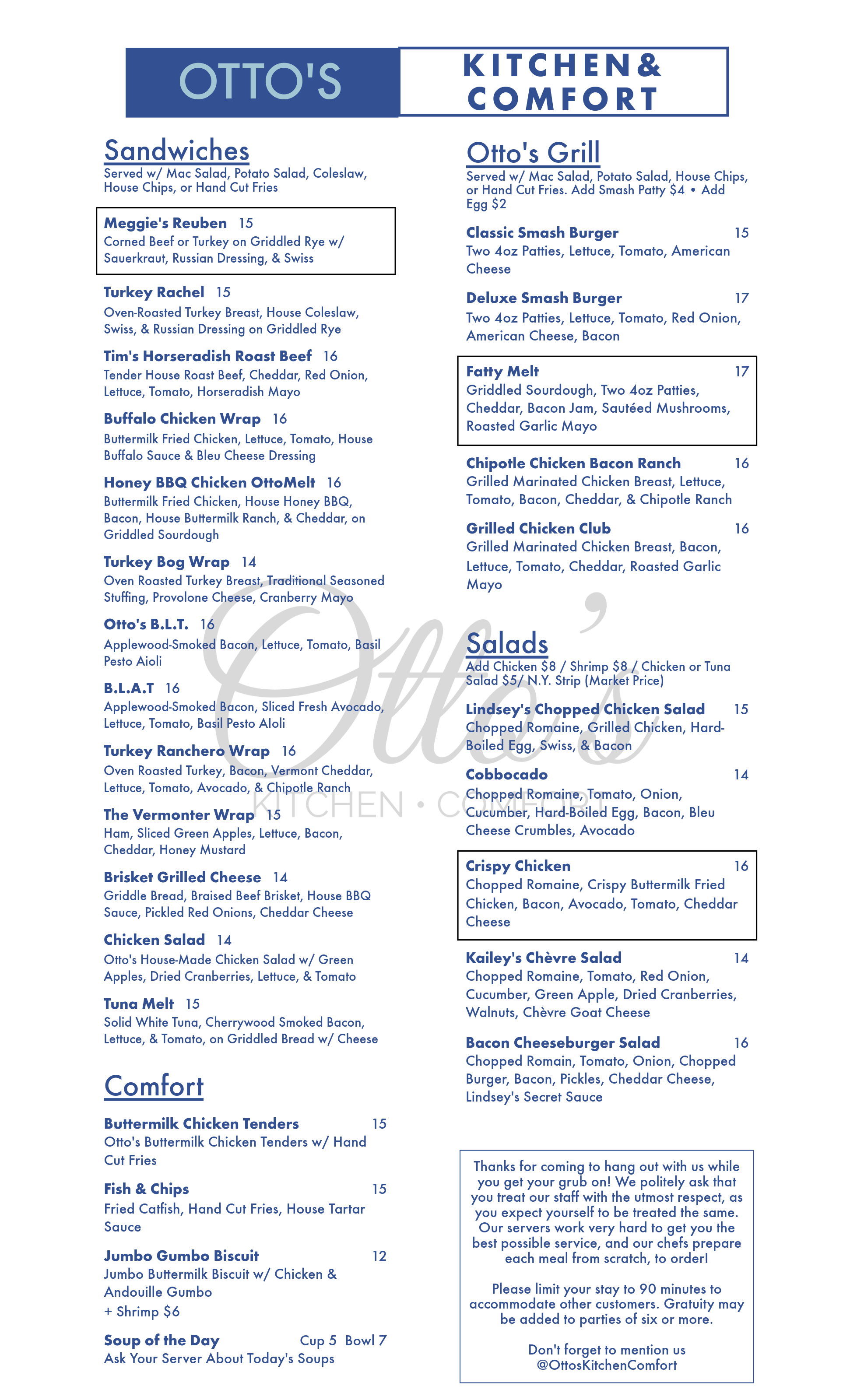 Brunch Menu — Otto's Kitchen | Breakfast, Brunch, & Lunch Comfort Food ...
