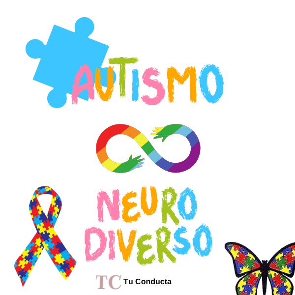 Símbolos del autismo; infinito, puzle y color azul