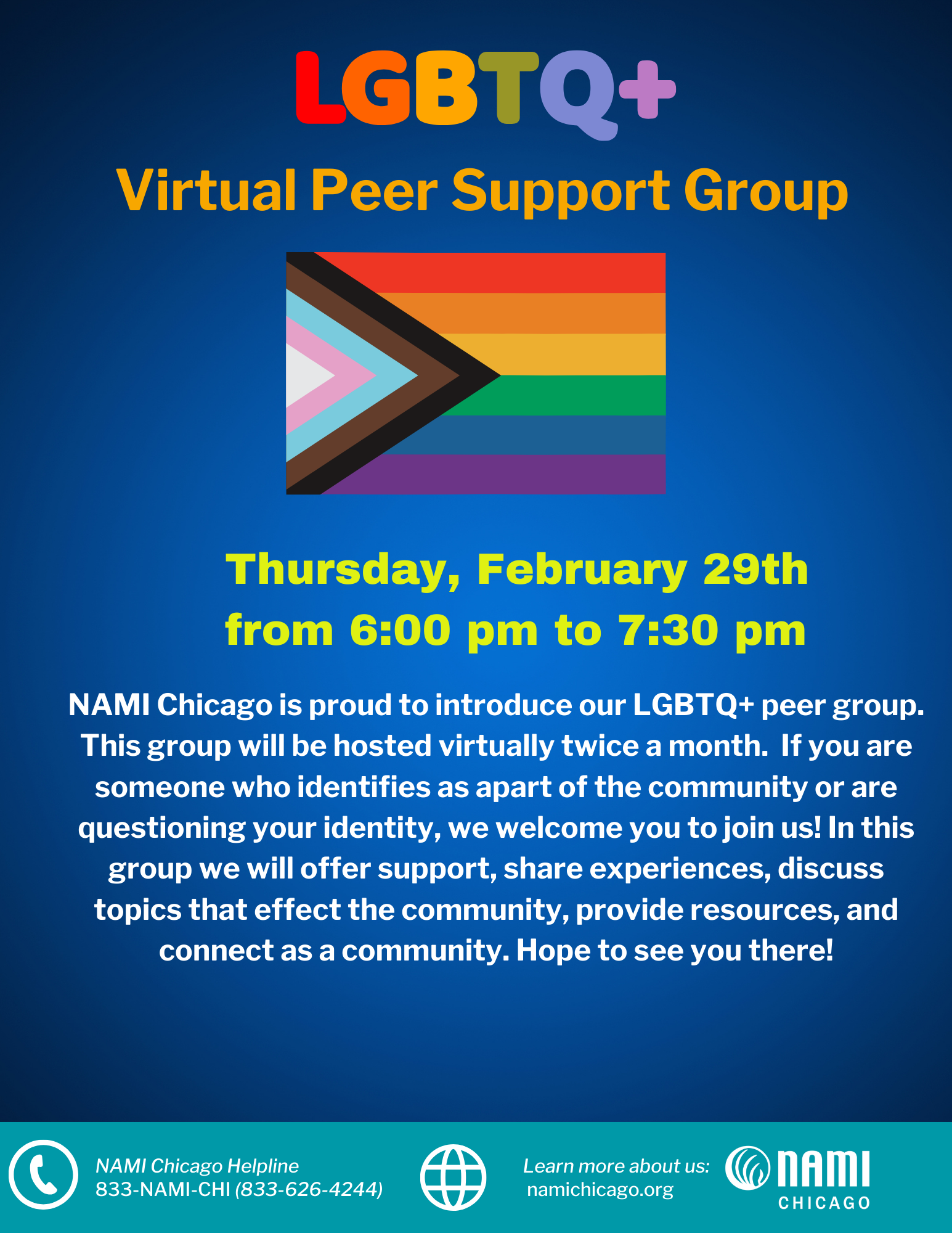 LGBTQ+ Virtual Peer Support Group — NAMI Chicago