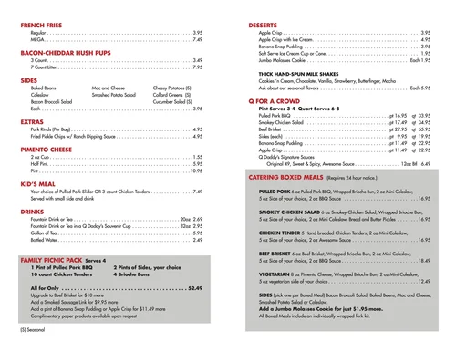 Order Online + Menu — Q Daddy's