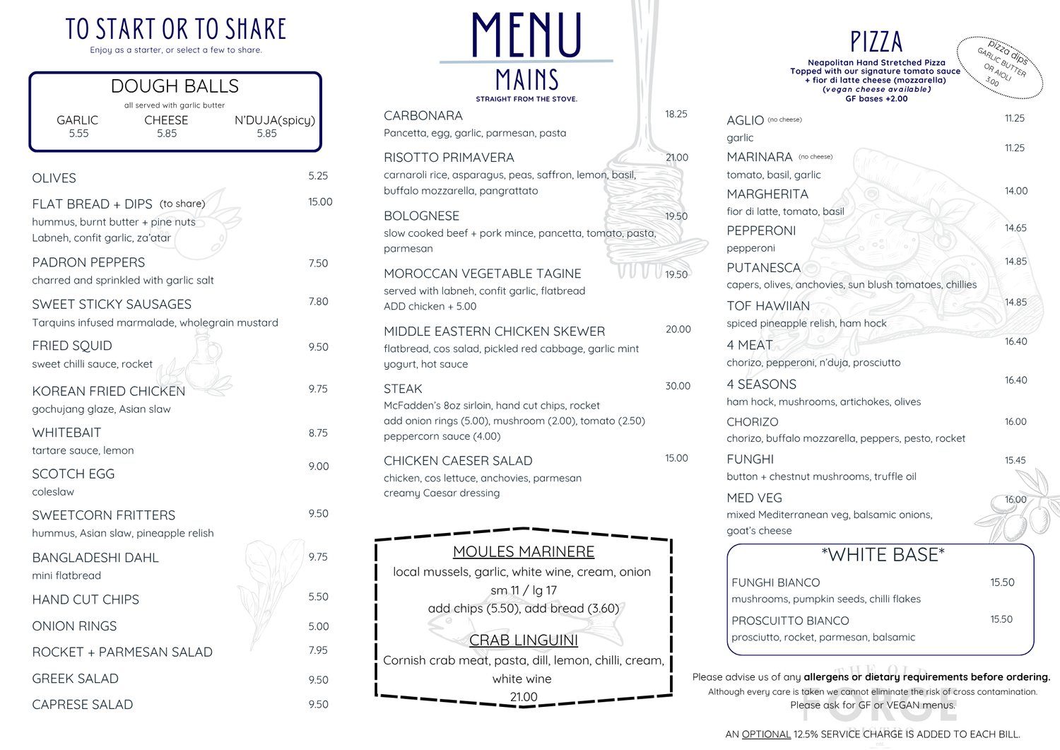Lunch + Dinner (incl. VEGAN, GF + desserts) — The Old Forge, Lelant