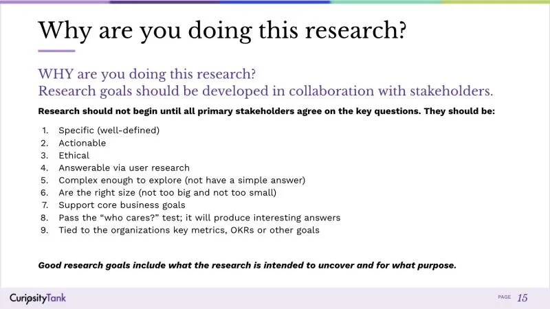 WHY are you doing this research? | Curiosity Tank