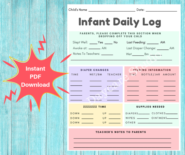 Sign In & Out Sheets | Child Care Forms | Printable Daycare Forms ...