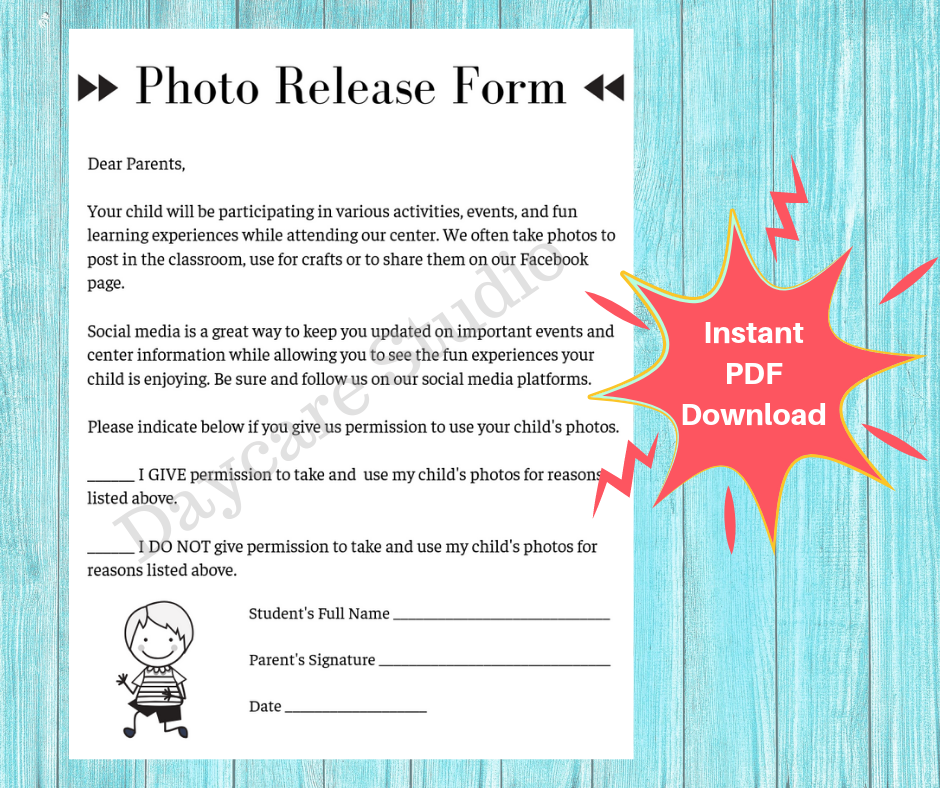 Printable Payment Receipt For Child Care Services | Daycare Forms ...