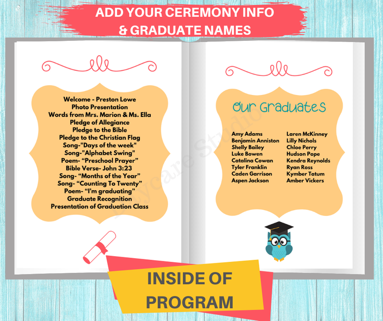 Preschool Diploma / Pre-k Graduation Award | Daycare Templates ...