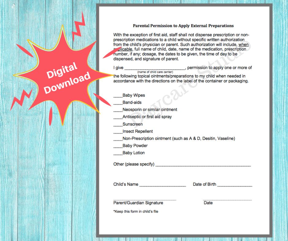 Pick-Up Form / Child Care Center Child Authorized Pick-Up Printable ...