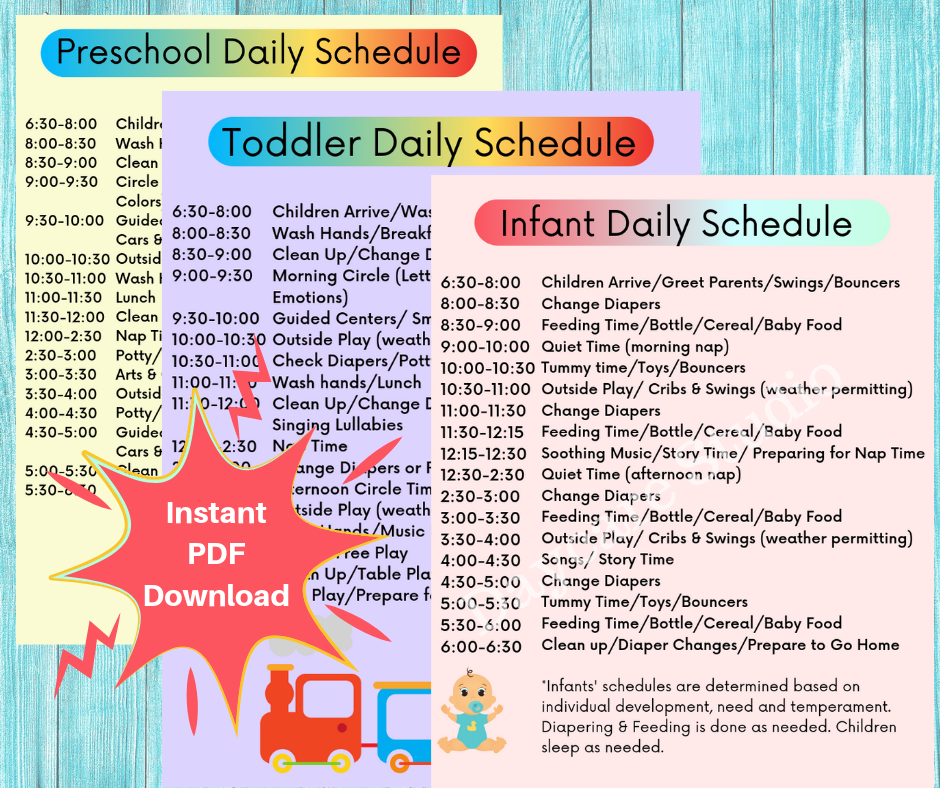Educational Curriculum | Printable Daycare Forms | Daycare Templates ...