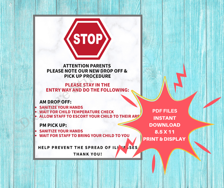 Daycare Emergency Plans/ Childcare Center Printable Daycare Forms ...