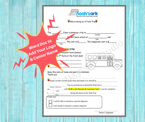 Daycare Emergency Plans/ Childcare Center Printable Daycare Forms ...