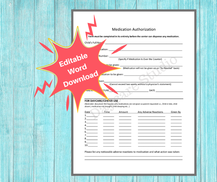 Daycare Enrollment Forms | Printable Daycare Contract Template ...