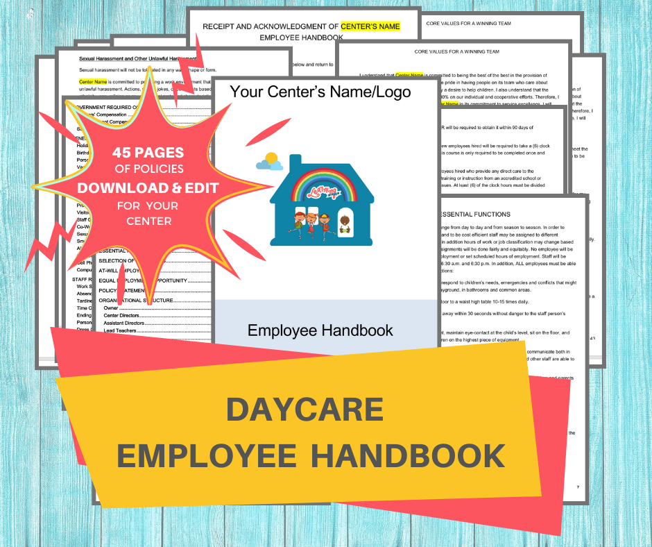 Daycare Employee Orientation / New Hire Document | Daycare Forms ...