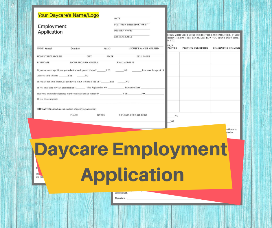 Daycare Forms SUPER Package-108+ Forms / Start Your Own Child Care ...