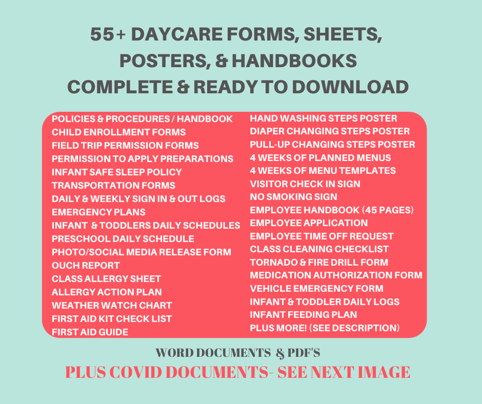Daycare Cleaning Checklist / Keep A Nice & Tidy Child Care Center ...