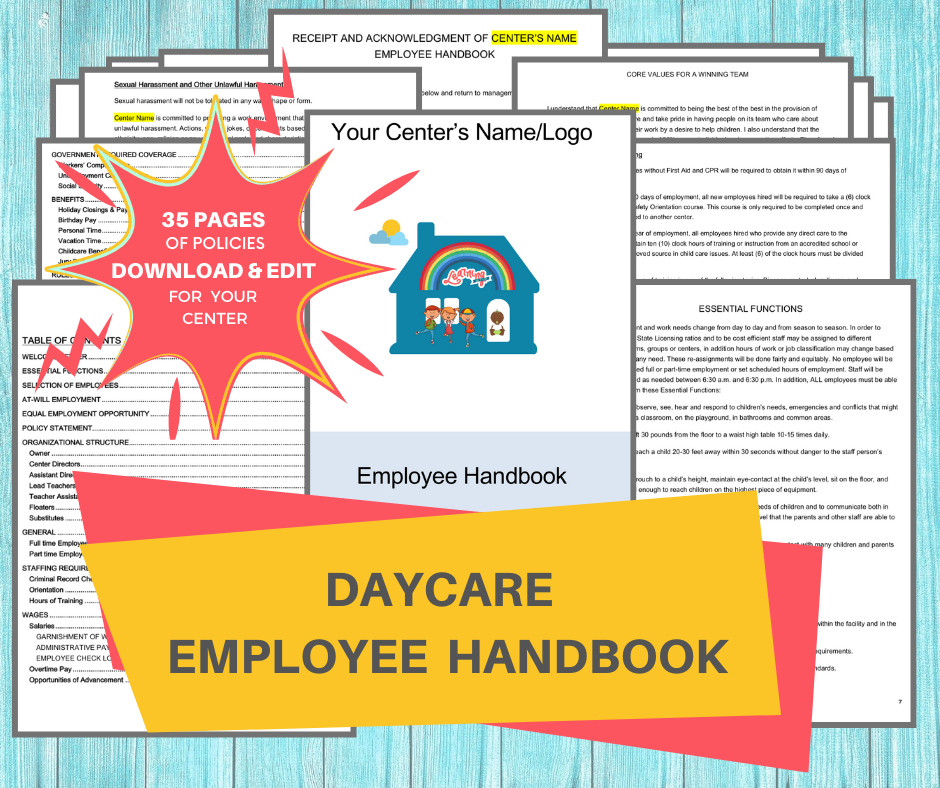 Daycare Employee Orientation / New Hire Document | Daycare Forms ...