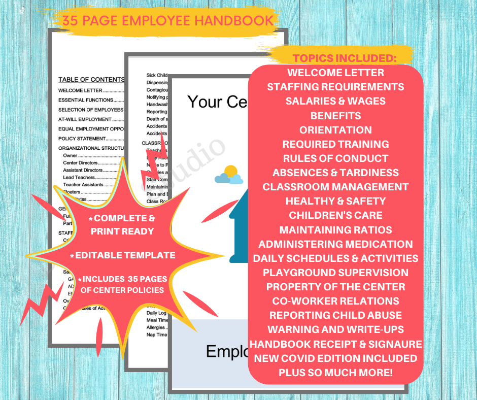 Child Care Center Printable Daycare Forms | Daycare Forms — Daycare Studio
