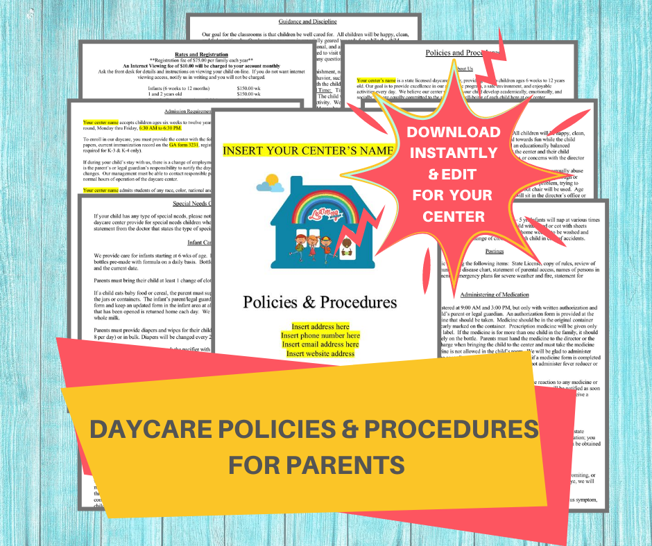 Daycare Forms SUPER Package-108+ Forms / Start Your Own Child Care ...