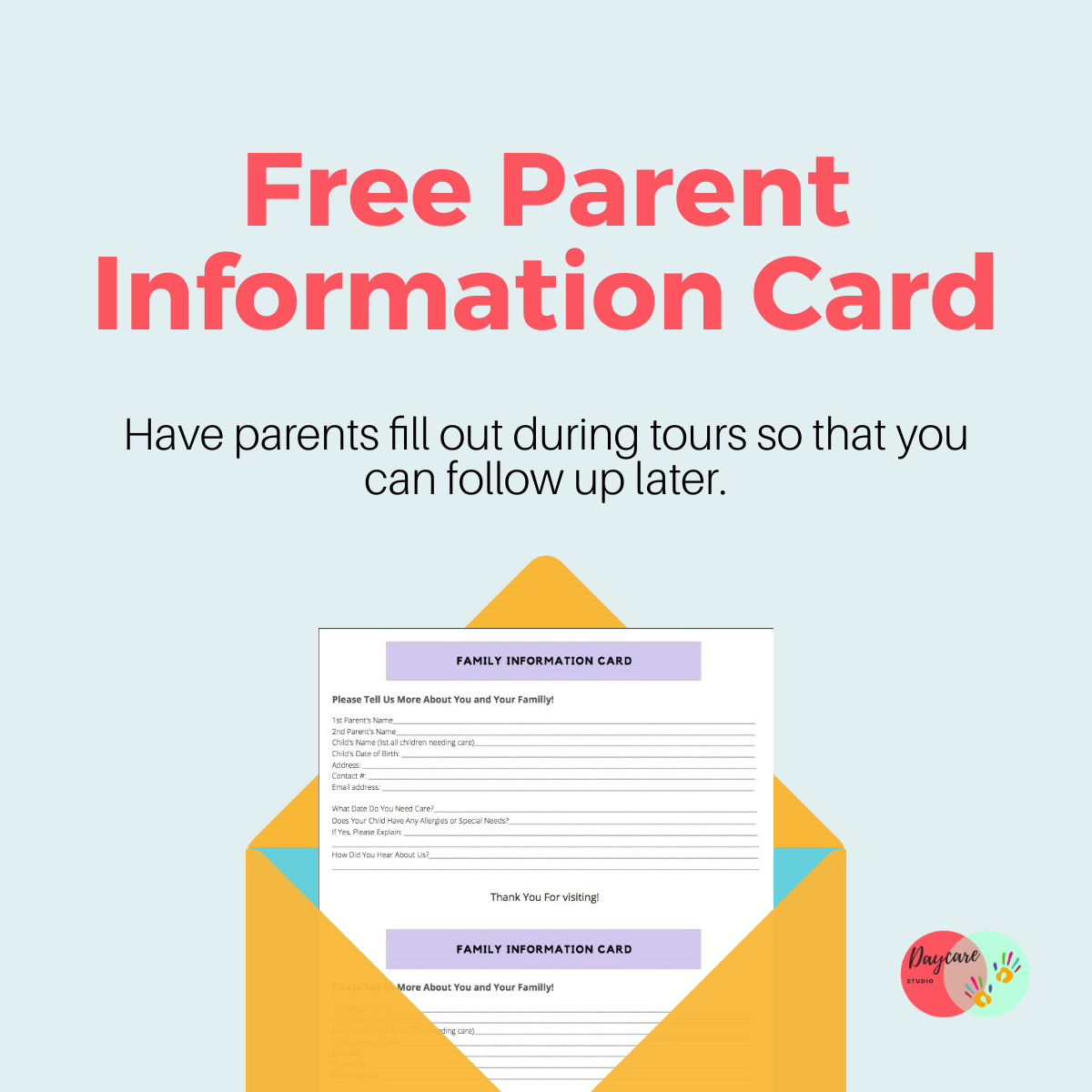 Freebies | Starting A Home Daycare | Child Care Forms — Daycare Studio