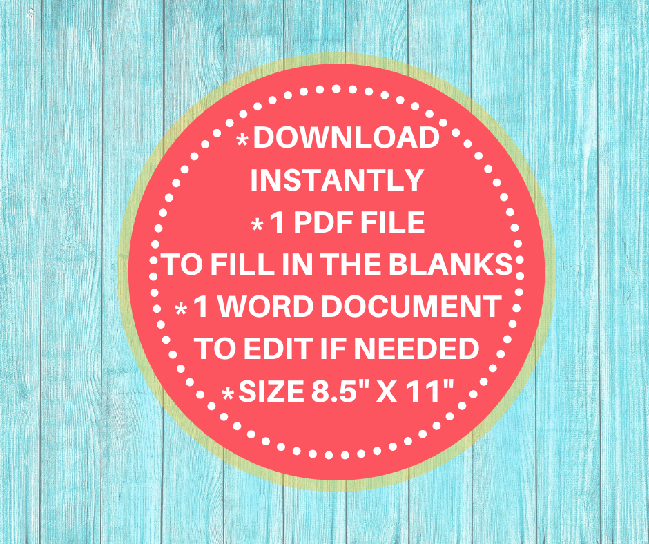 Daycare Emergency Plans/ Childcare Center Printable Daycare Forms ...