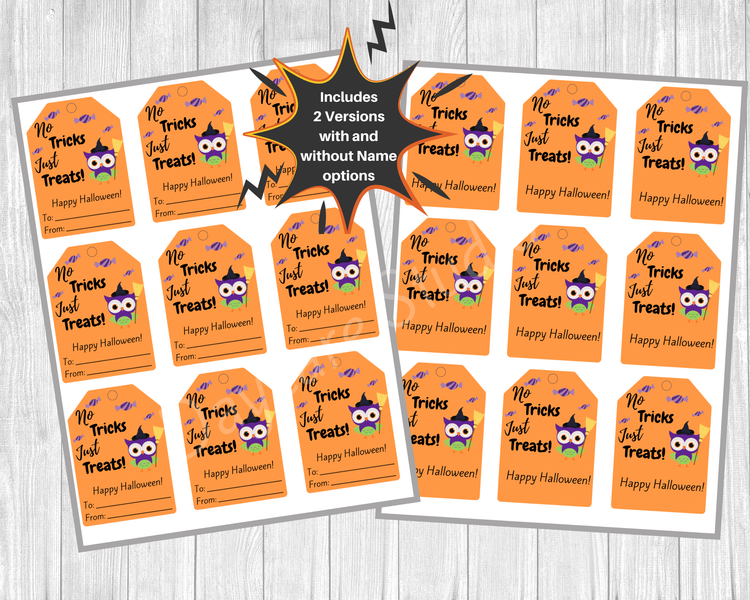 Halloween Gift Tags Printable / Cute Ghost Treat Gift Tags / Cookie and ...