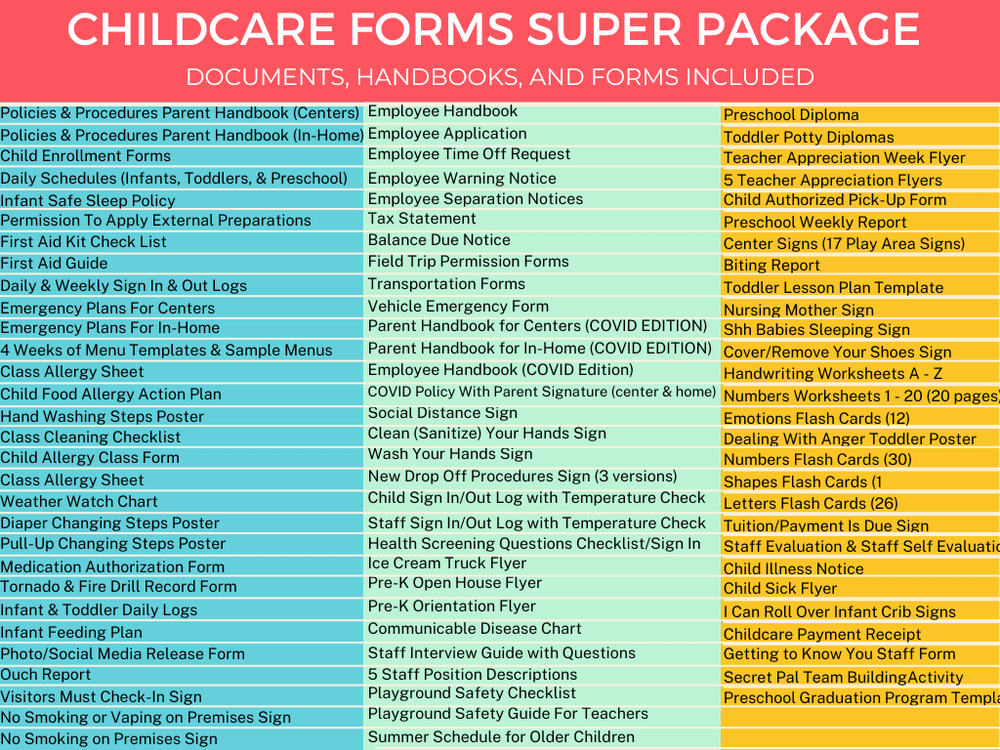 DAYCARE MEDICATION FORM / Childcare Center Medication Authorization ...