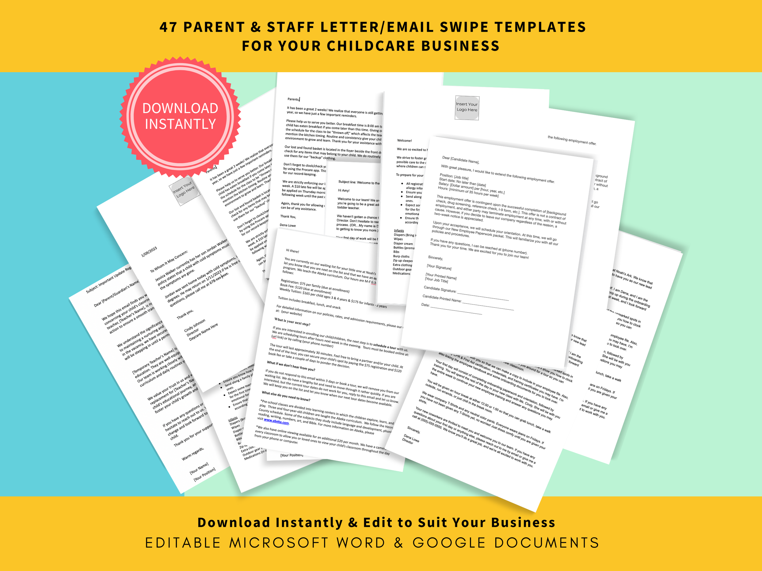 Daycare Forms SUPER Package-108+ Forms / Start Your Own Child Care ...