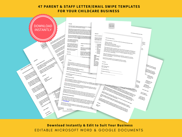 Daycare Forms SUPER Package-108+ Forms / Start Your Own Child Care ...