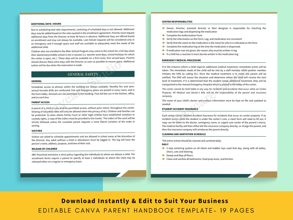 Daycare Policies & Procedures | Child Care Forms — Daycare Studio