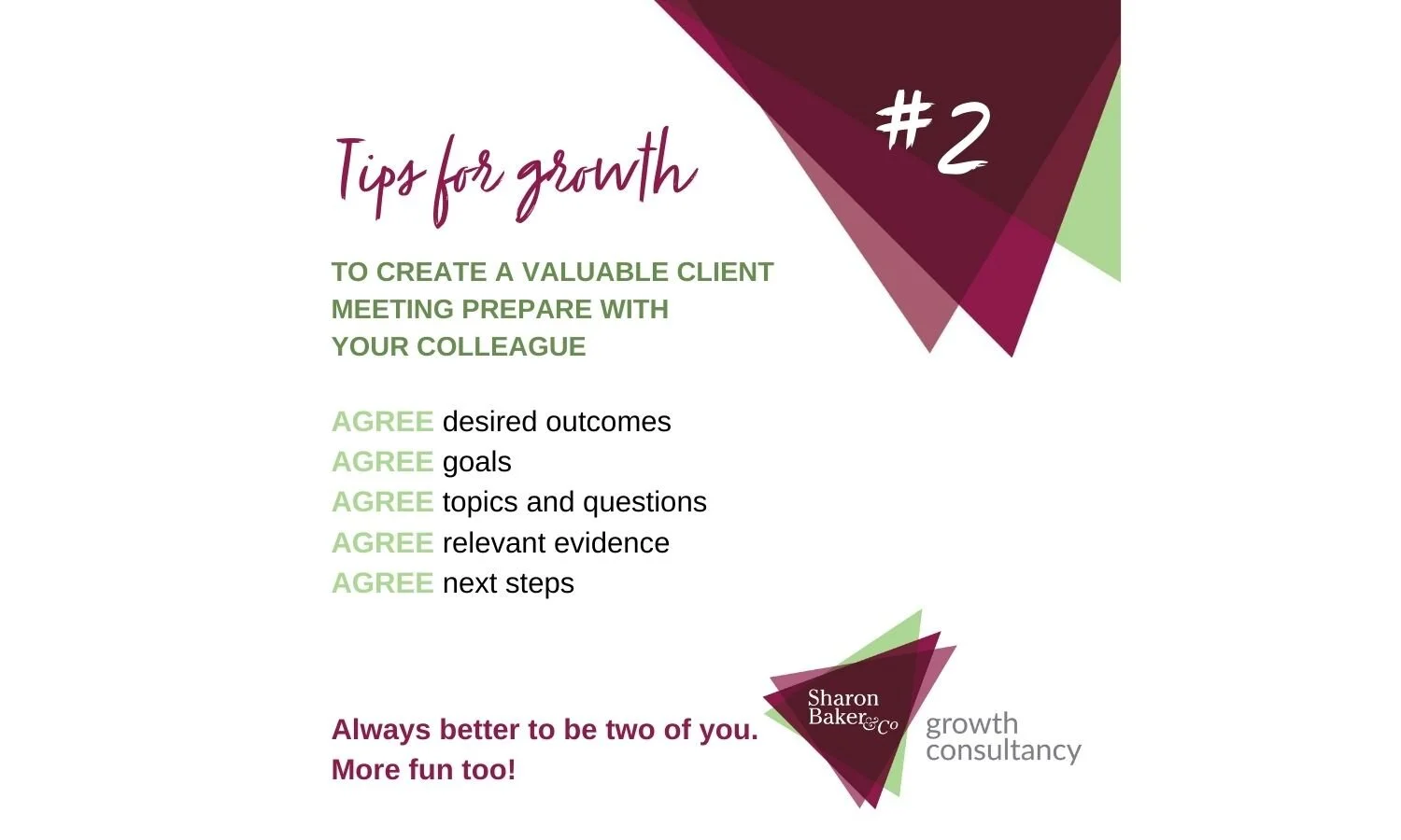 Tips for Growth — Sharon Baker & Co Growth Consultancy