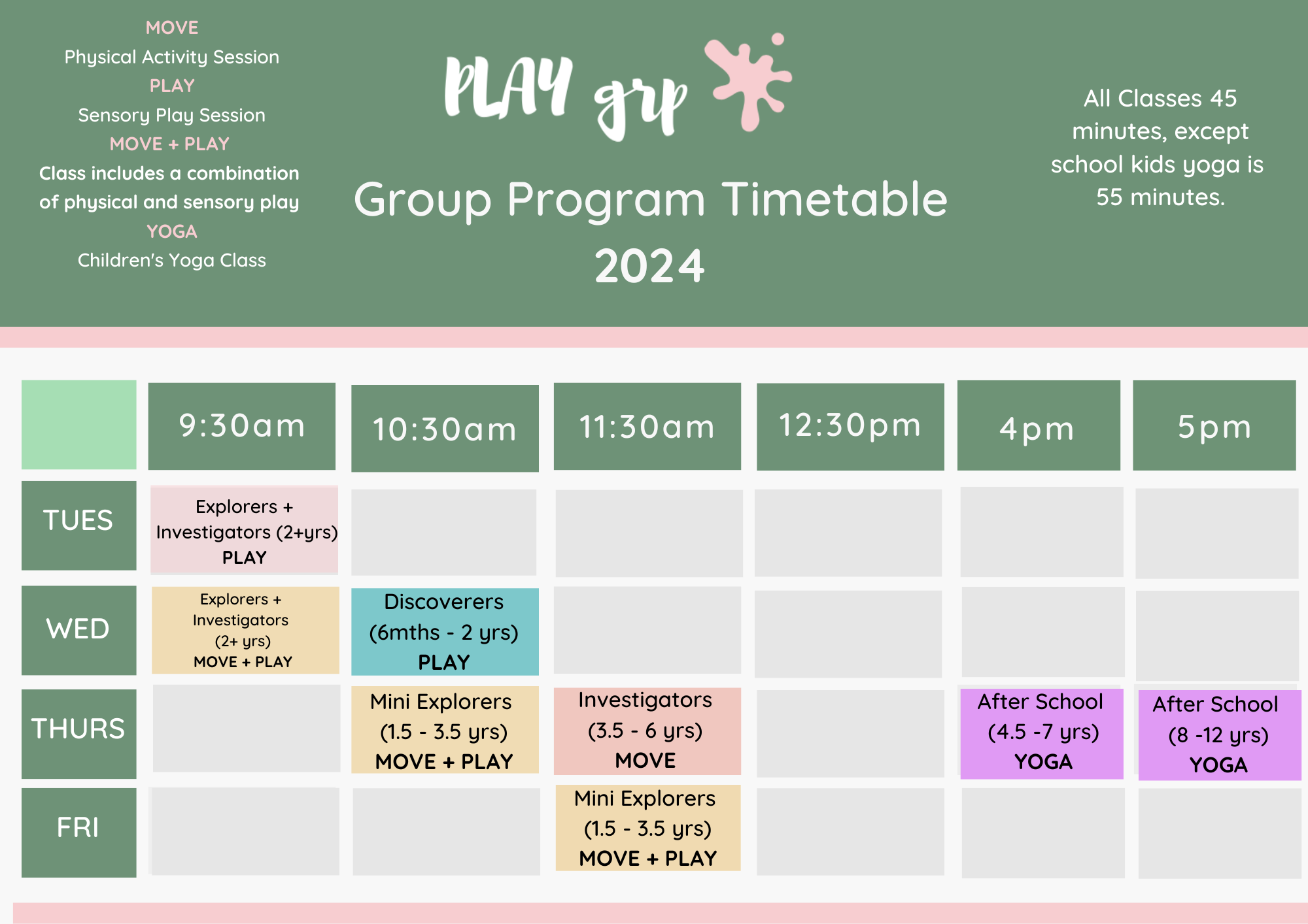 Timetable — PLAY grp