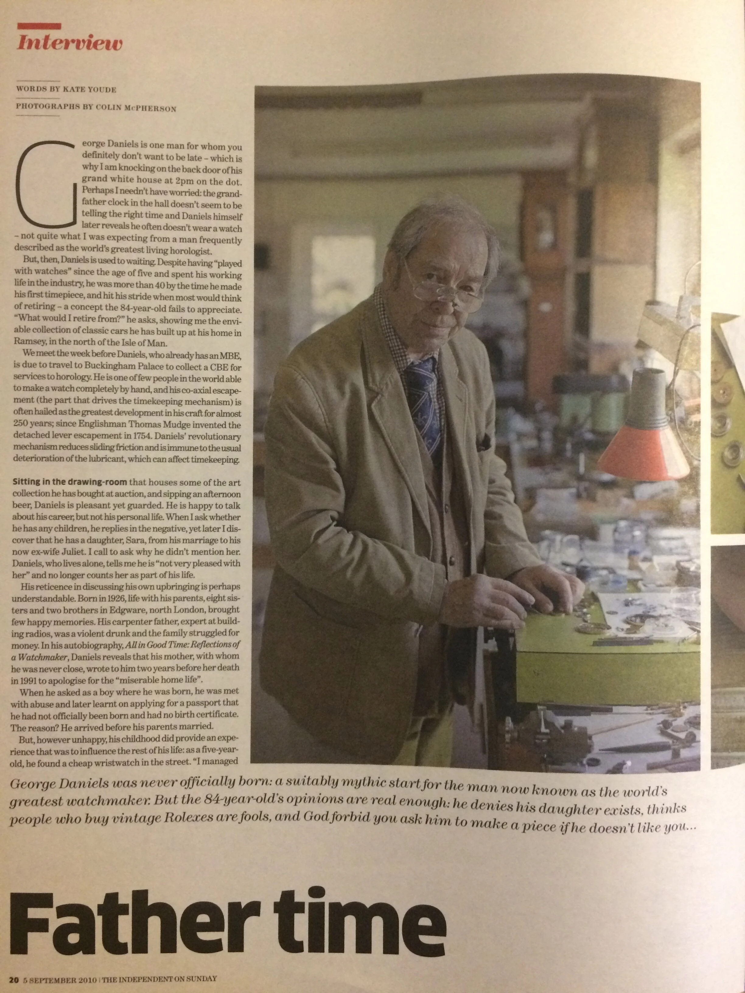 The Independent on Sunday: Father time — Kate Youde