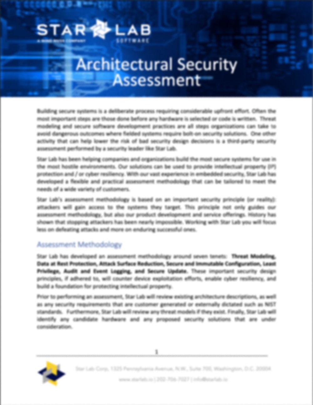 Architecture Security Assessment Breakdown — Star Lab Software