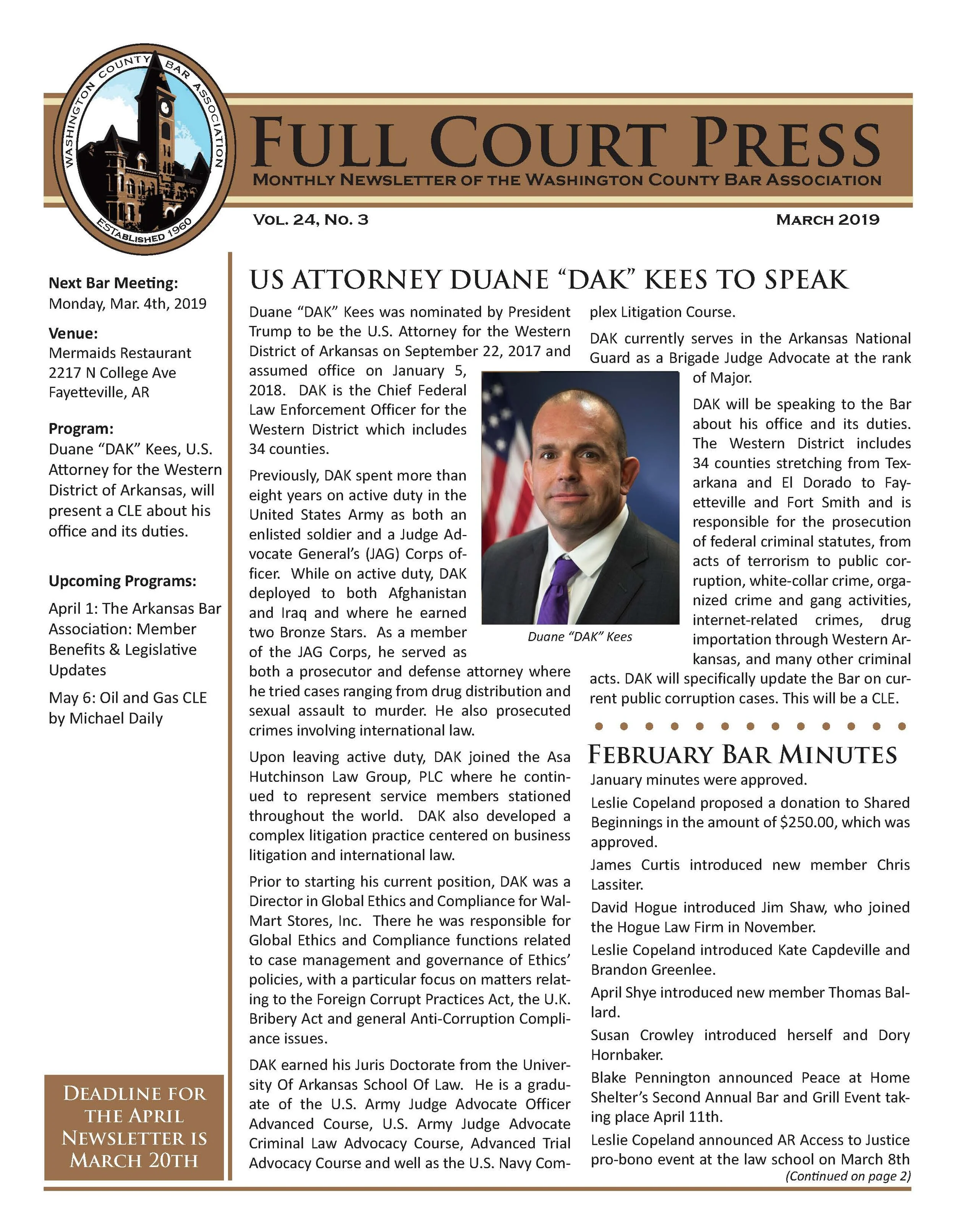 Newsletters — Washington County Bar Association