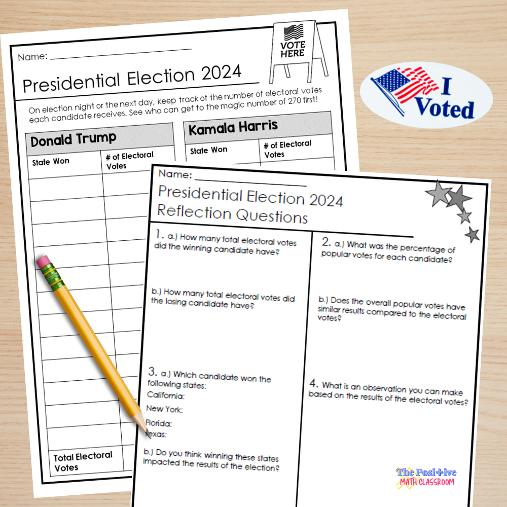 Presidential Election Middle School Math Activities — The Positive Math ...
