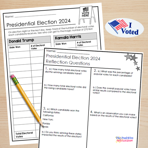 Presidential Election Middle School Math Activities — The Positive Math ...