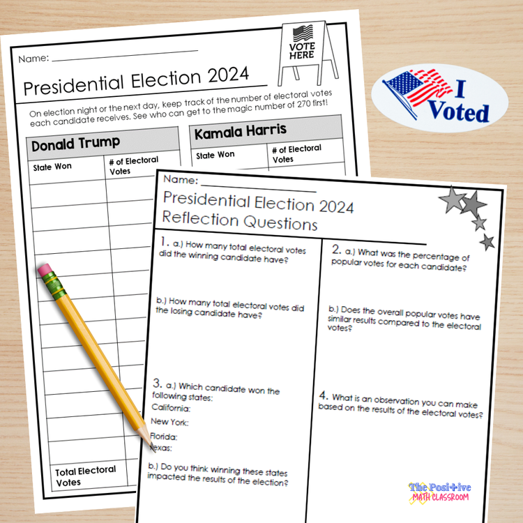 Presidential Election Middle School Math Activities — The Positive Math ...