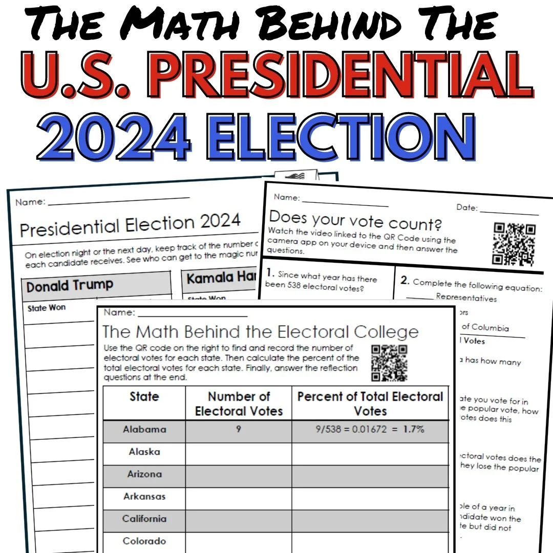 Presidential Election Middle School Math Activities — The Positive Math ...